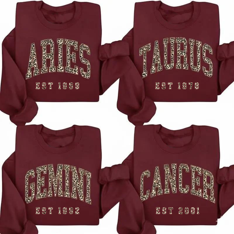 Custom Zodiac With Est Year Cute Horoscope Astrology Graphic Energy Gi ...